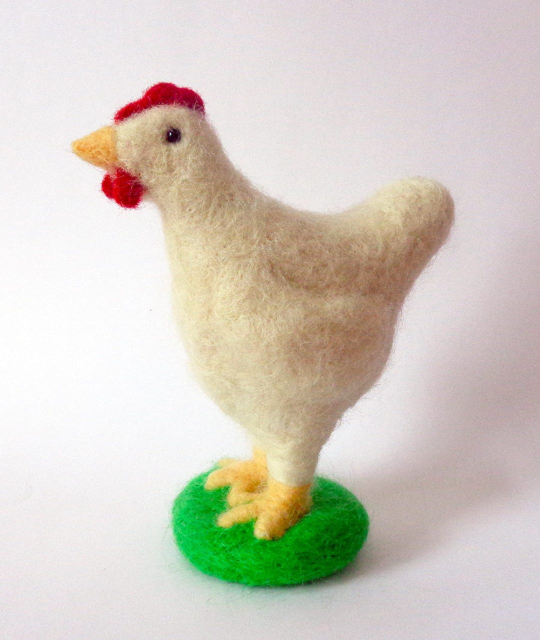 Needle Felted White Hen - Wool Chicken - OOAK Soft Sculpture - Art Doll ...