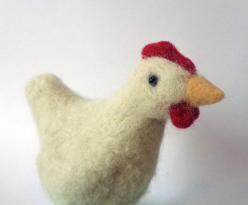 Needle Felted White Hen - Wool Chicken - OOAK Soft Sculpture - Art Doll ...
