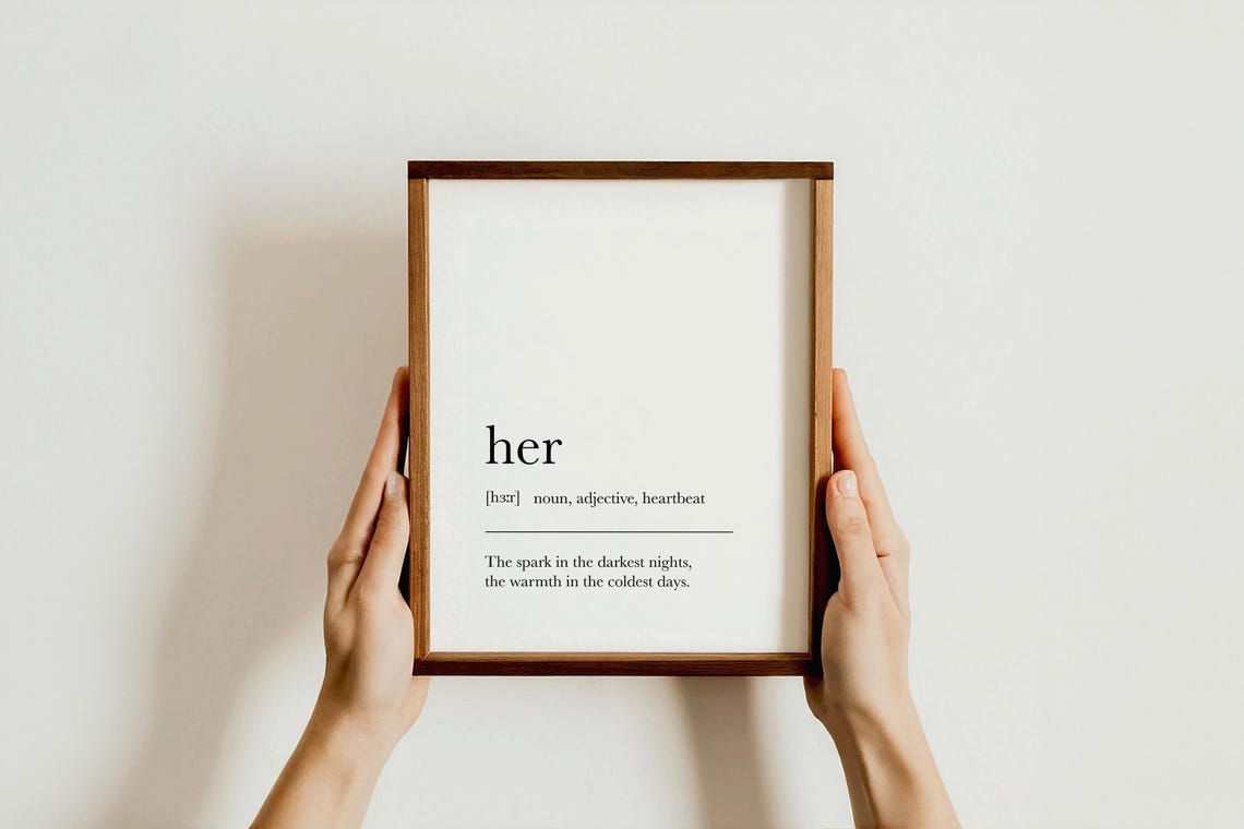 Her Word Definition Poster. Minimalist Wall Art. Funny Poster. White ...