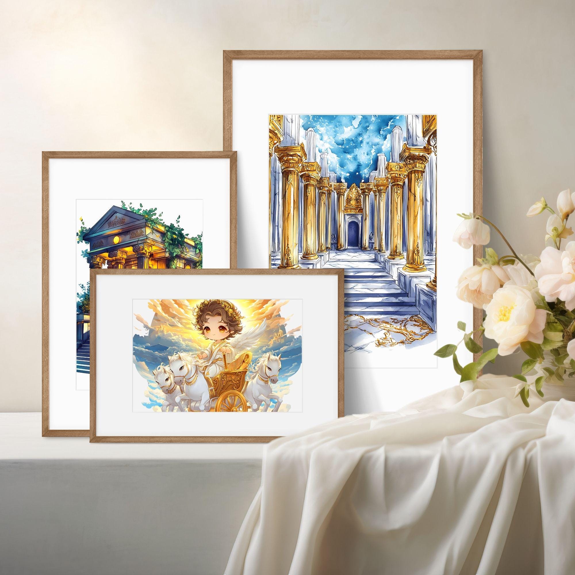 Chibi Greek Olympian Gods Clipart Bundle | 12 Cute Mythology Characters ...