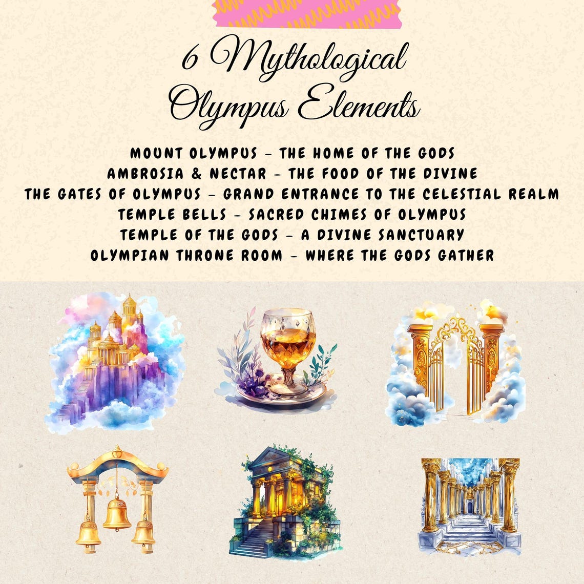 Chibi Greek Olympian Gods Clipart Bundle | 12 Cute Mythology Characters ...