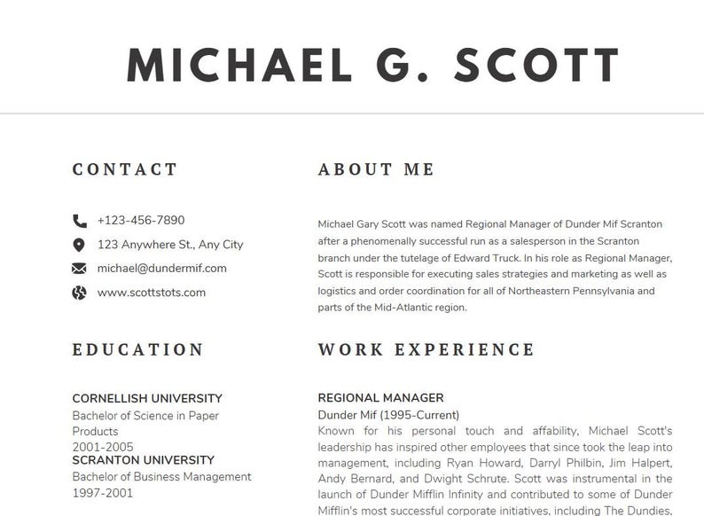 Simple Resume for Beginners - Etsy