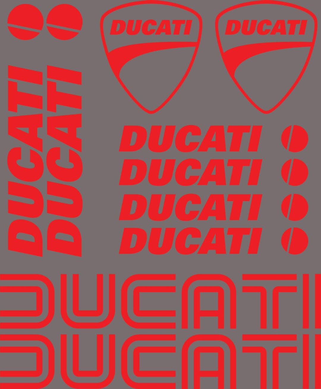10pcs Ducati Stickers Logo Emblem Decals for Bike Helmet Fuel Tanks ...