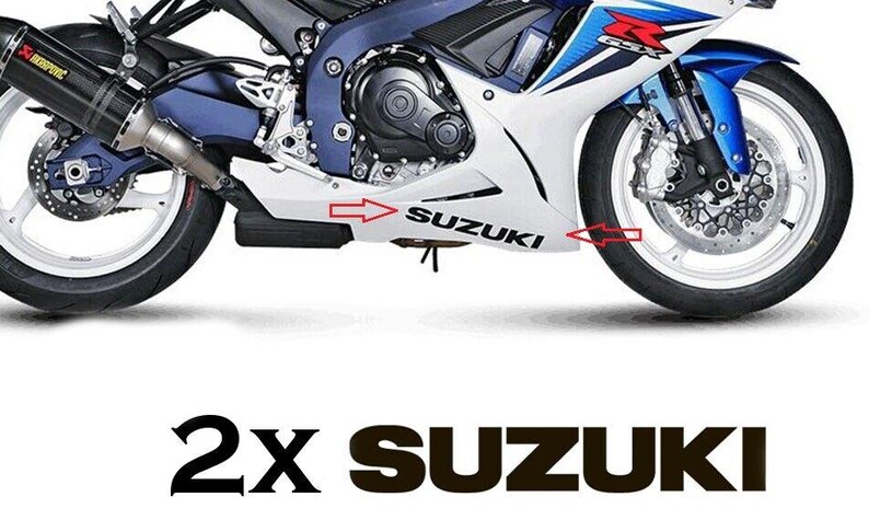 2pcs Suzuki Bellypan Fairing Cowl Fuel Tank Stickers Decals Vinyl Logo ...