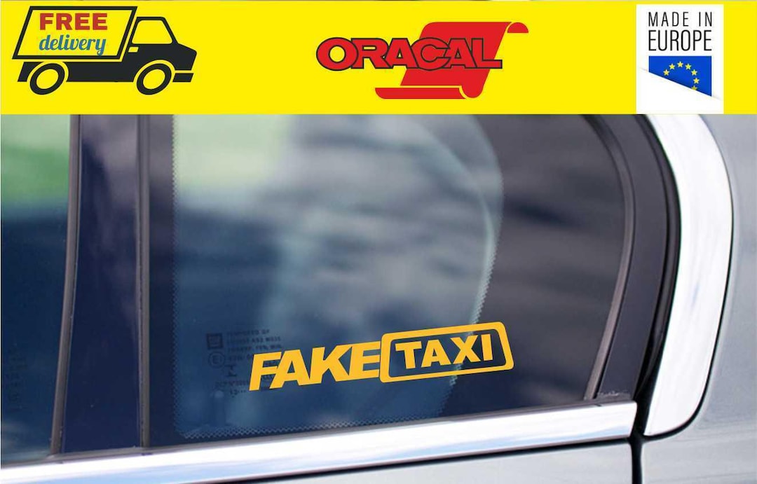 2pcs Fake Taxi Decals Sticker Logo Graphics for Bumper Window Laptops ...