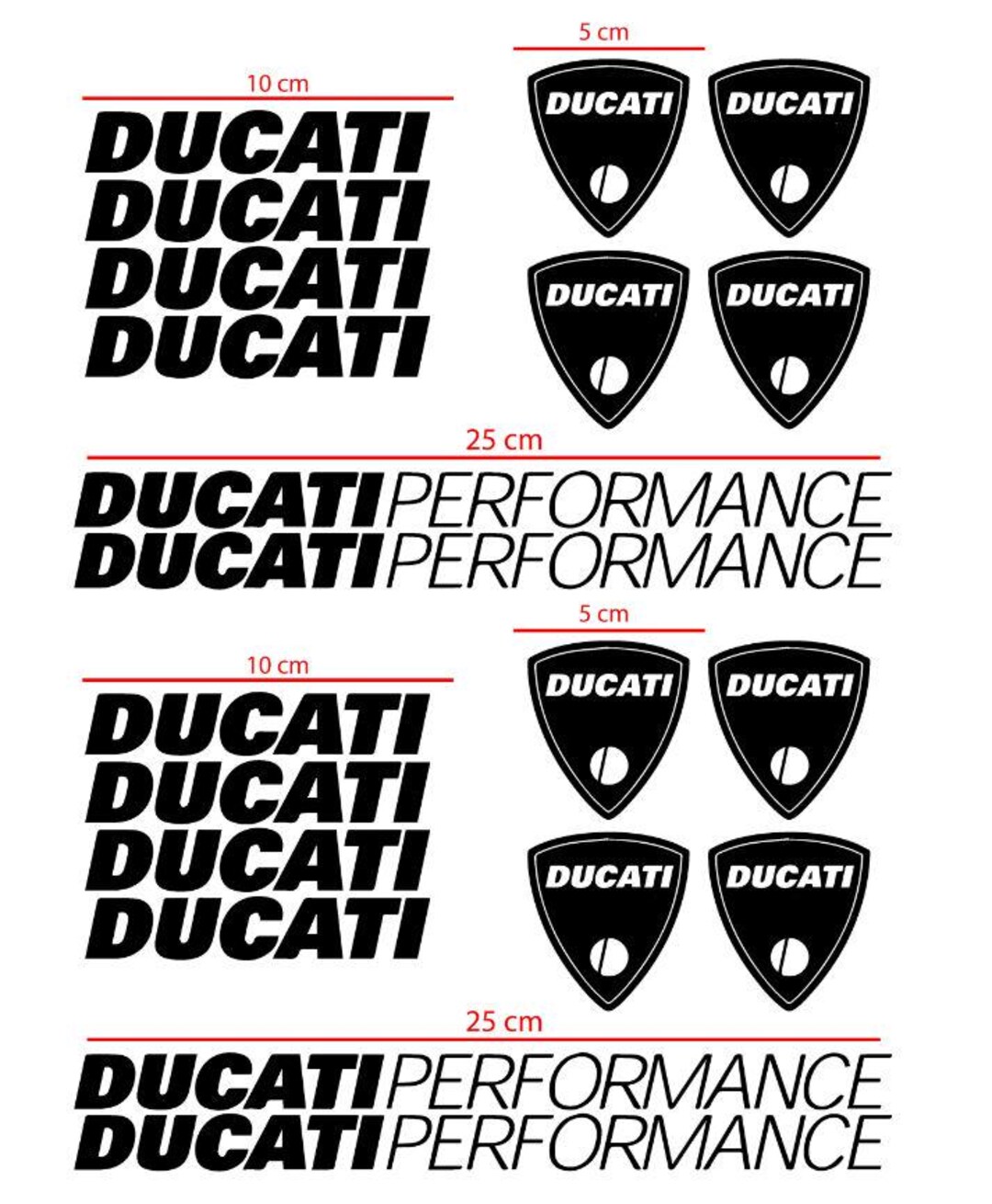 DUCATI CORSE Decals Stickers Skit for Bike Fuel Tanks Motorcycle Belly ...