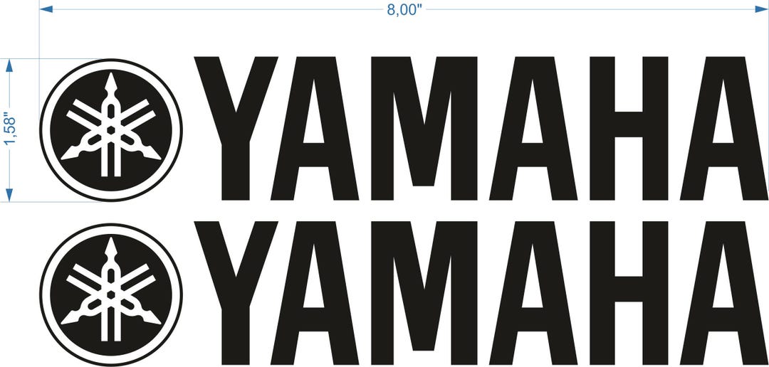 2pcs Yamaha Logo Decals Stickers for Motorcycle Fairing Fuel Tank Car ...