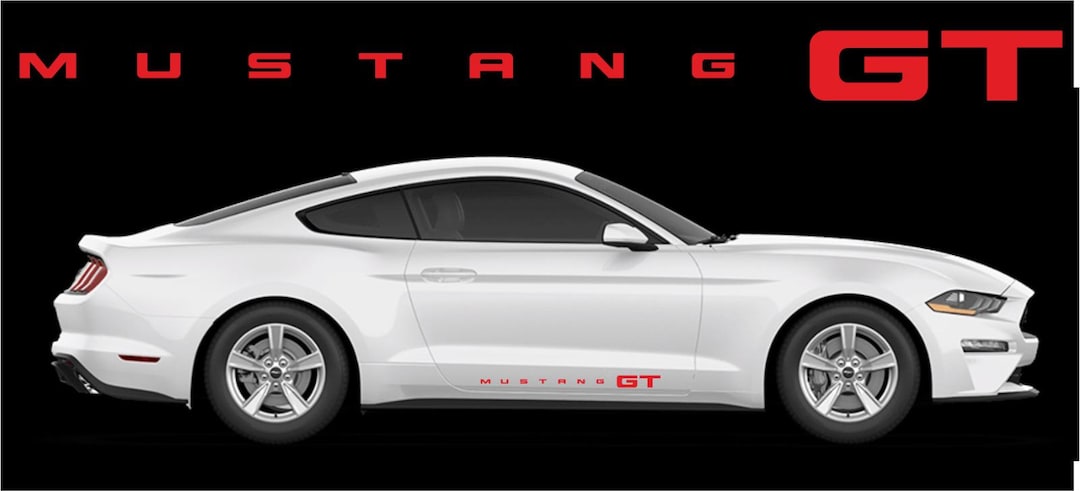 2pcs Ford MUSTANG GT Decals Stickers for Side Doors Windows Bumper Back ...