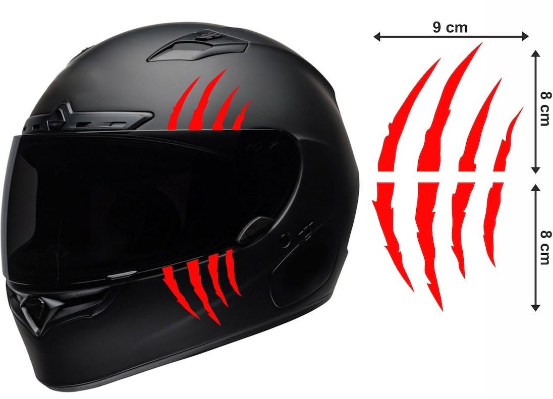 Motorcycle Helmet Sticker Claw Scratches Monster Scars Graphics Vinyl ...