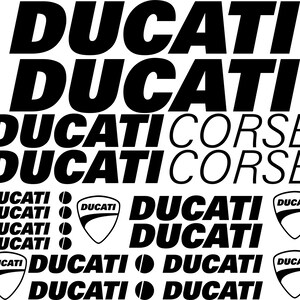 Ducati Corse Decal Sticker Kit: Oracal Vinyl, Motorcycle Fuel Tank ...