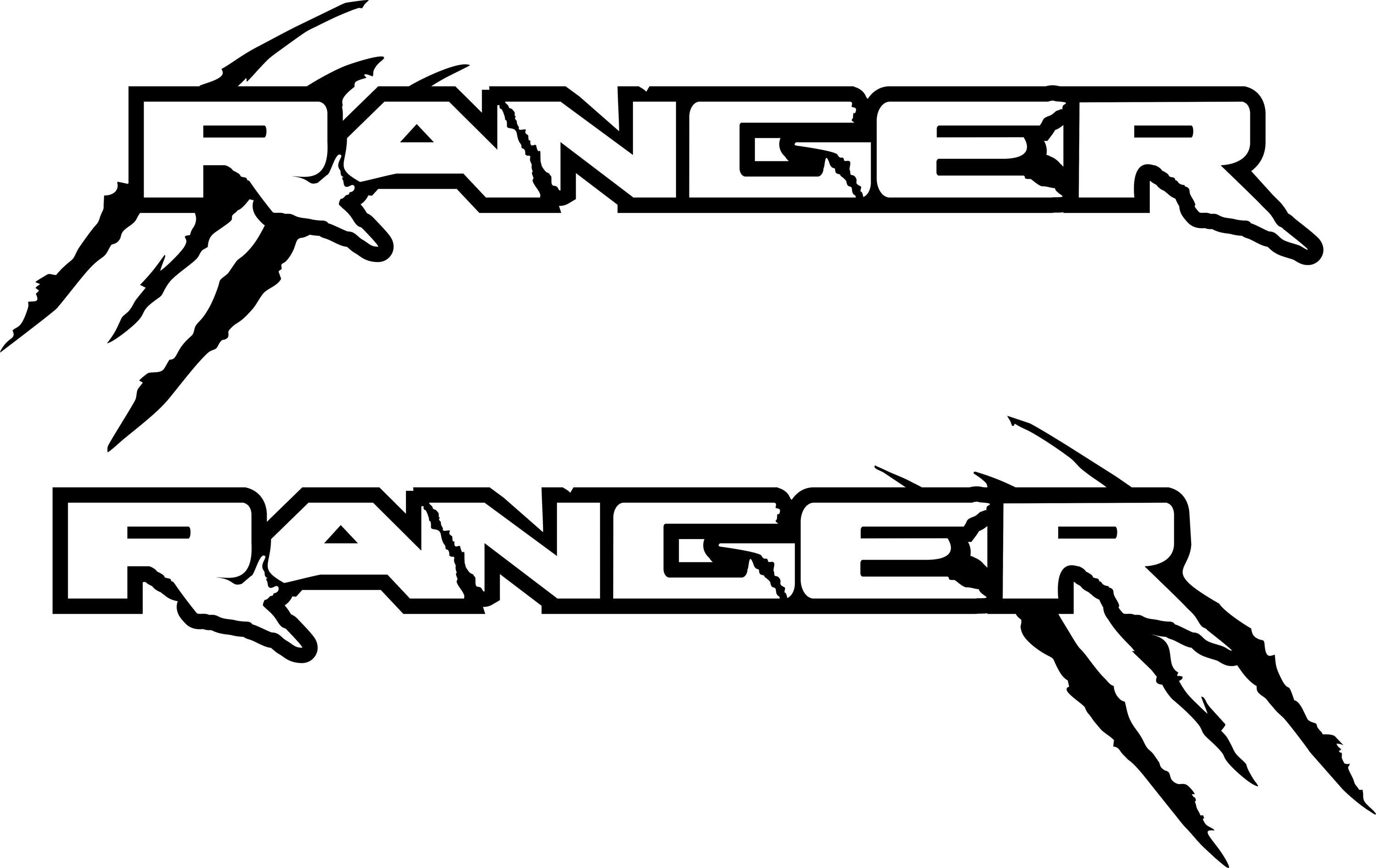 2pcs FORD RANGER Decal Sticker Sport Racing Claws Stripe Emblem Car ...