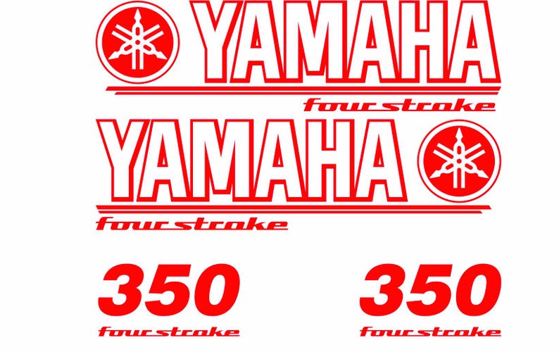 Yamaha Four Stroke Logo Emblem Decals Stickers Set Kit for Boat ...