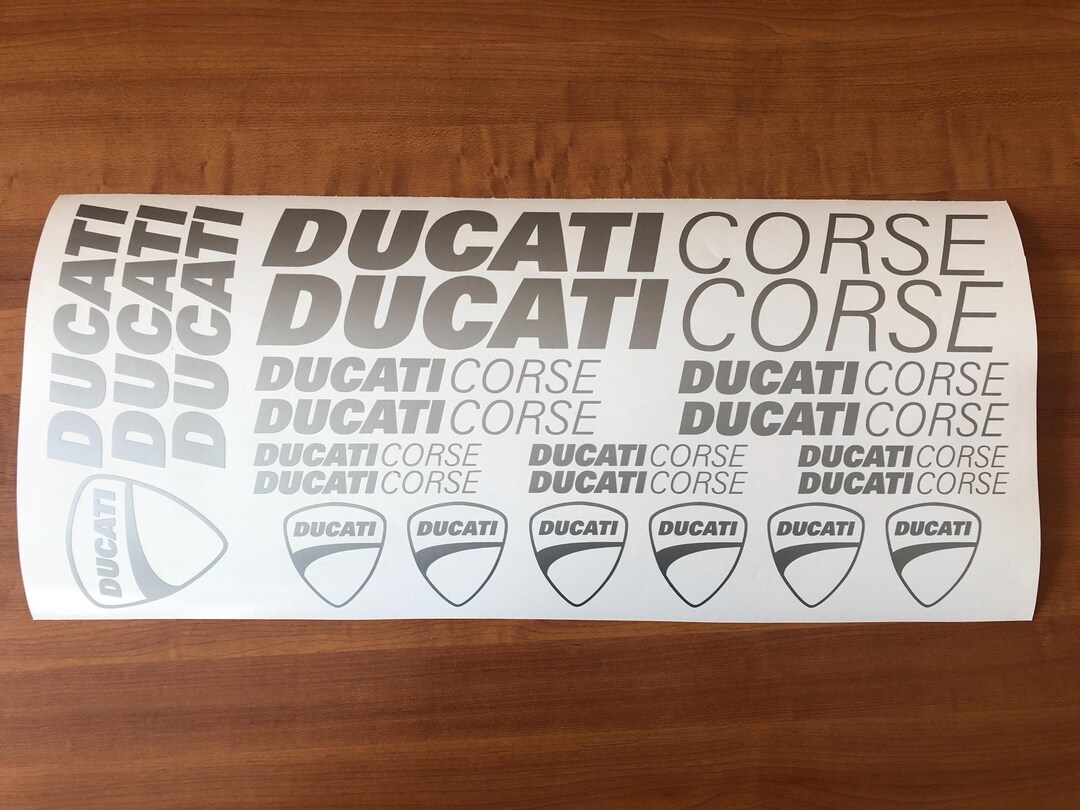 DUCATI CORSE Decals Stickers Kit Set Logo Emblem for Bike Helmet Fuel ...