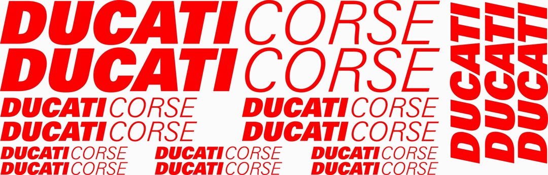 DUCATI CORSE Decals Stickers Skit for Bike Fuel Tanks Motorcycle Belly ...