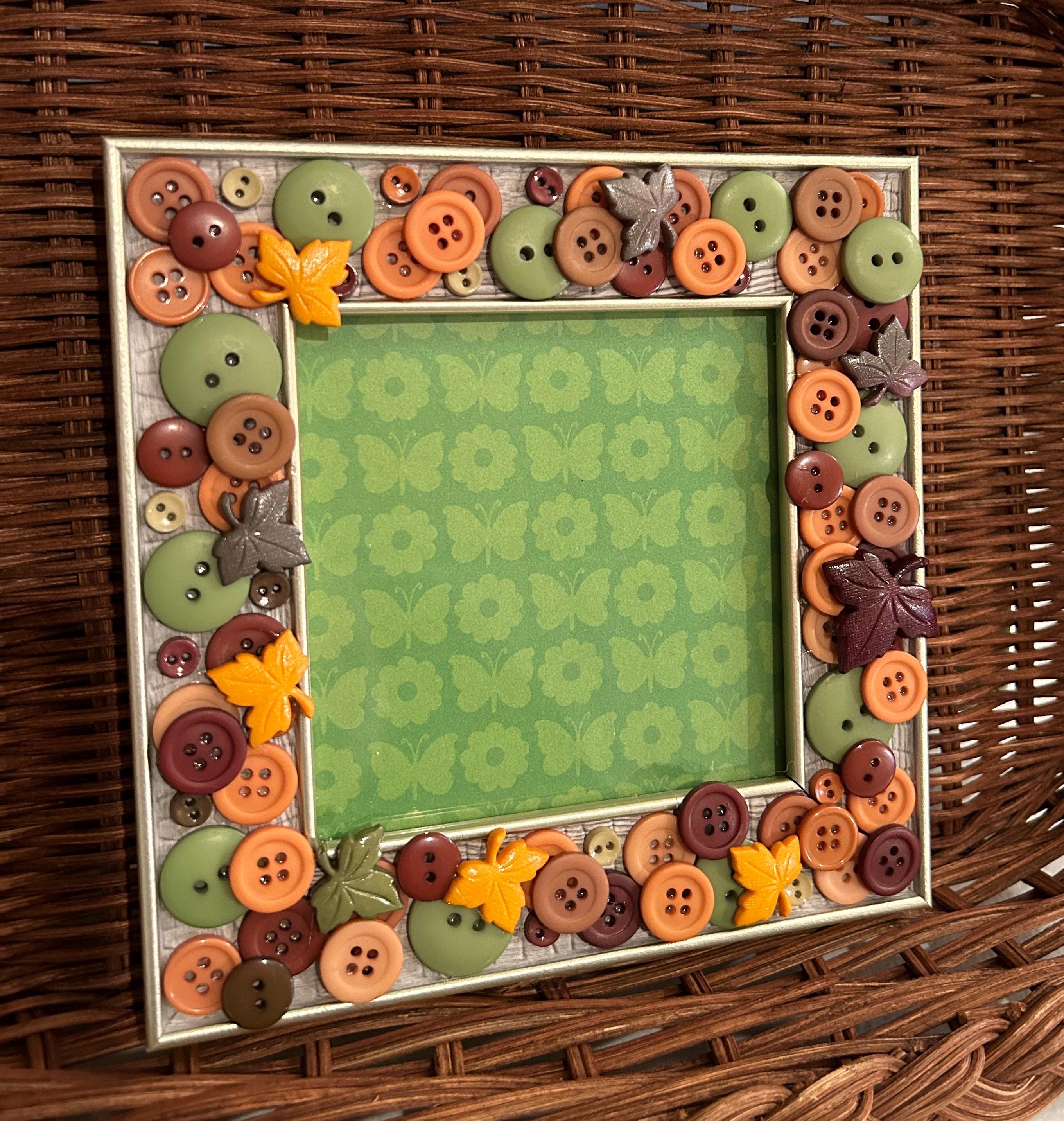 Outdoors Themed Button Frame, Falling Leaves, Fall Colors Outdoor Lover ...