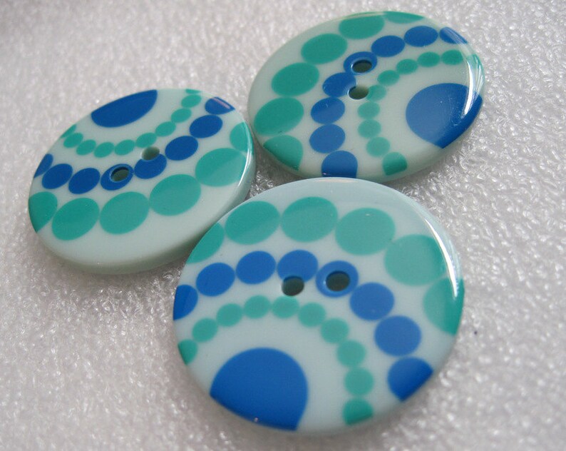 Shades of Ocean Blue Buttons Lot of 3 - Etsy