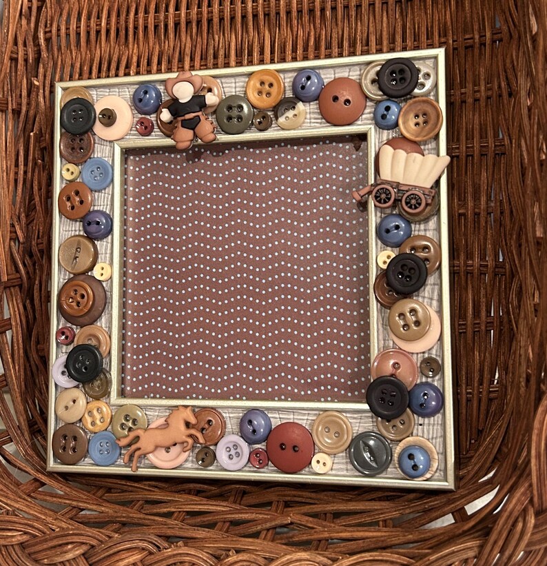 Little Cowboy or Cowgirl Button Frame Button Art, Gift, Unique Frame ...