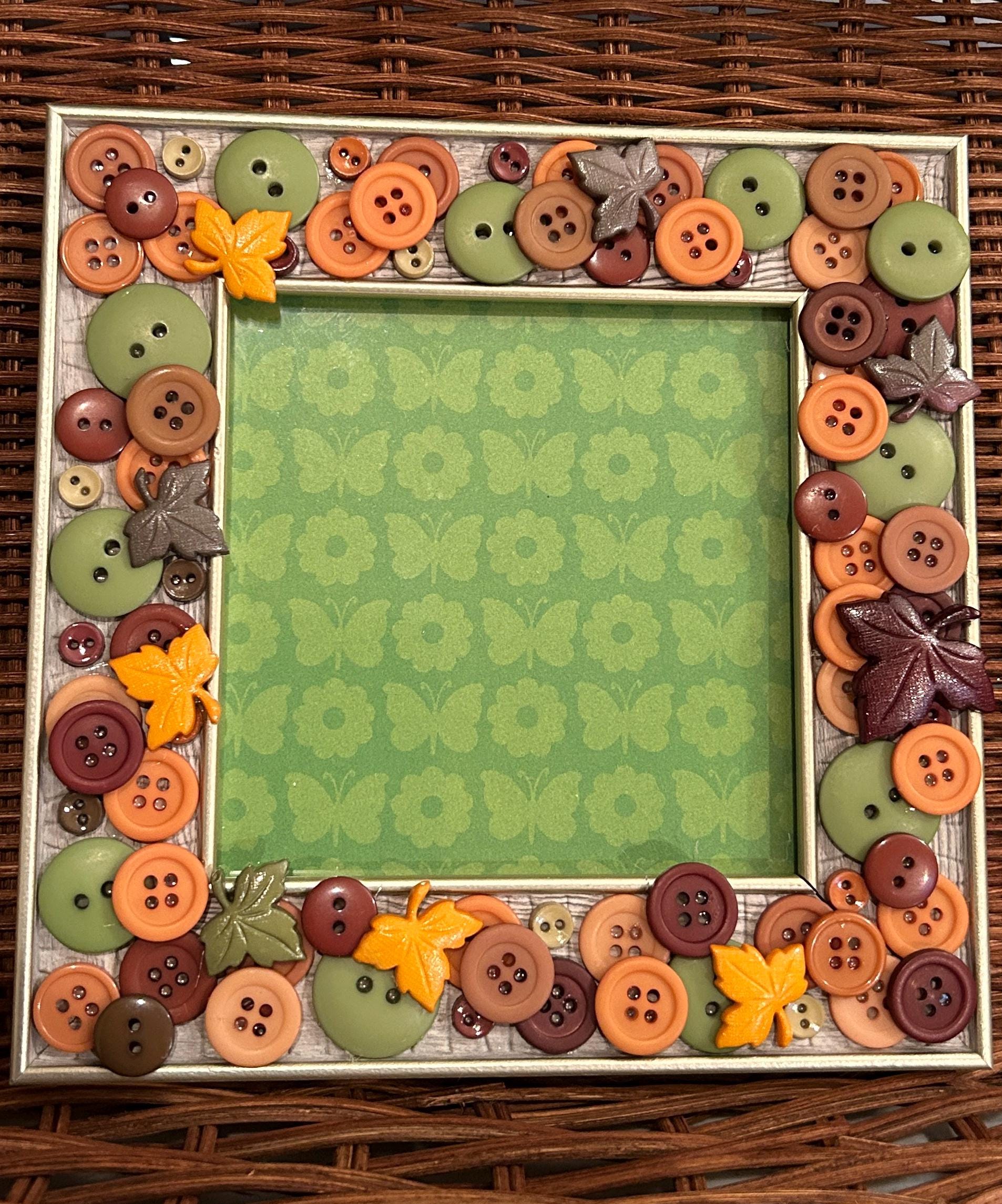 Outdoors Themed Button Frame, Falling Leaves, Fall Colors Outdoor Lover ...