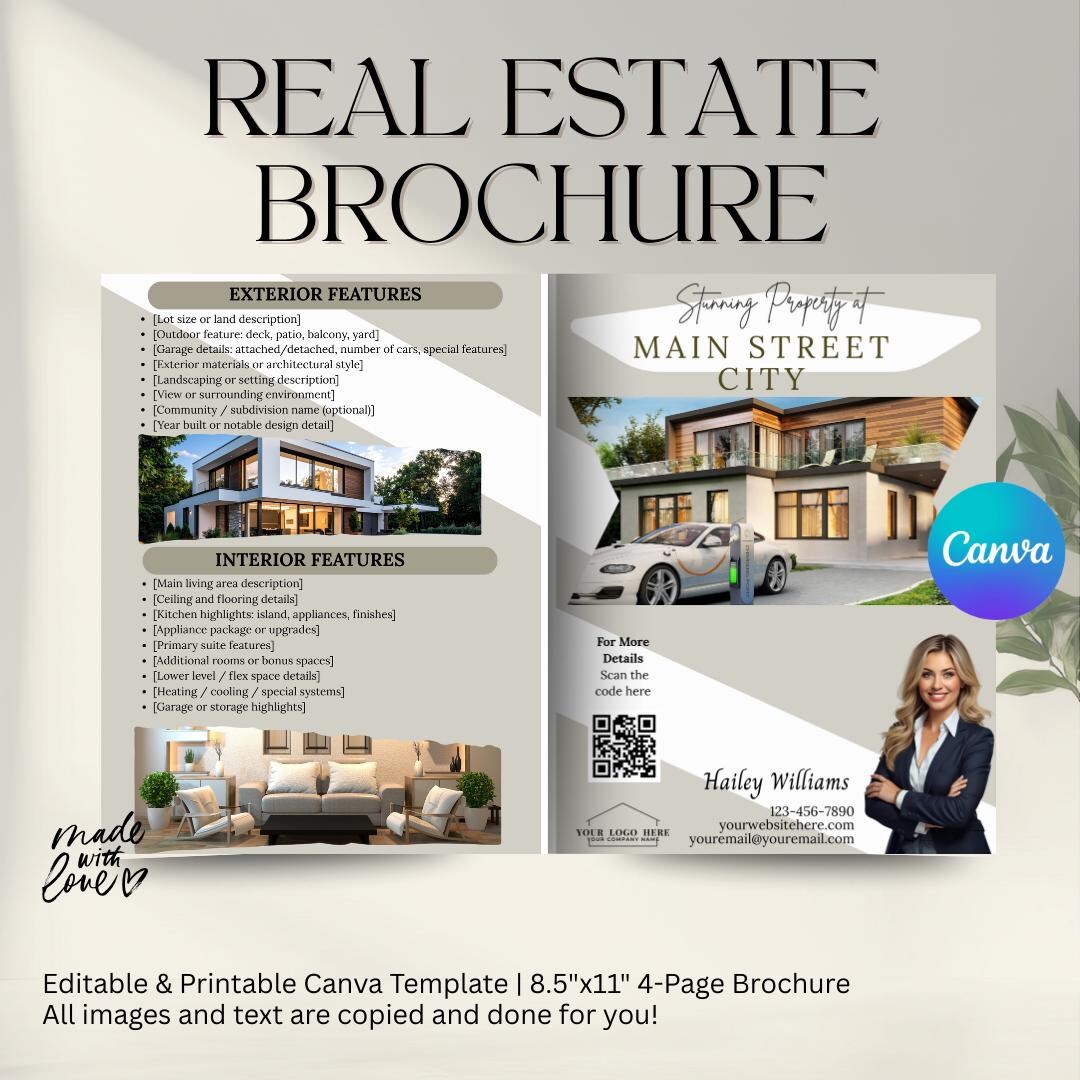 Two Sets of Real Estate Luxury Brochure Template | Realtor Marketing ...