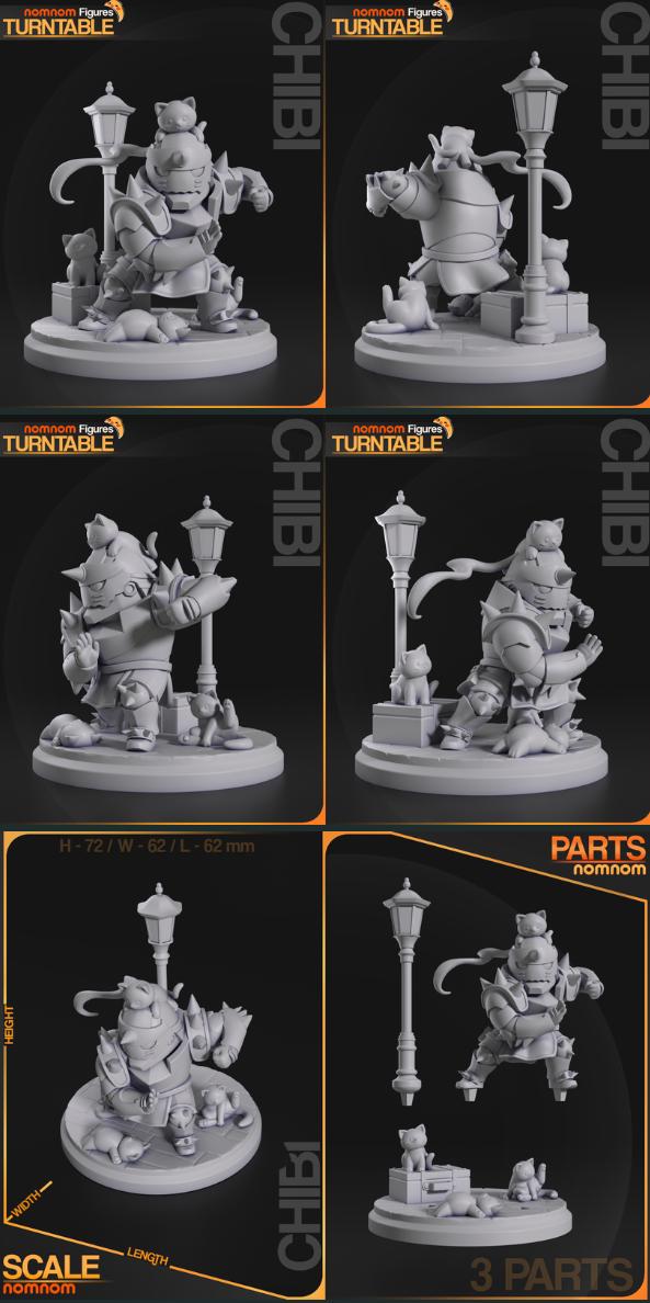 Alphonse Elric 3D Printed Figure Fullmetal Alchemist Alphonse Statue ...