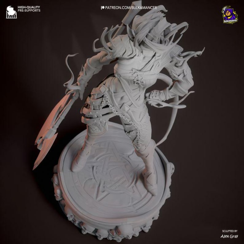 Karlach 3D Printed Figure: Baldur's Gate 3 Fan Art, Unpainted Model - Etsy