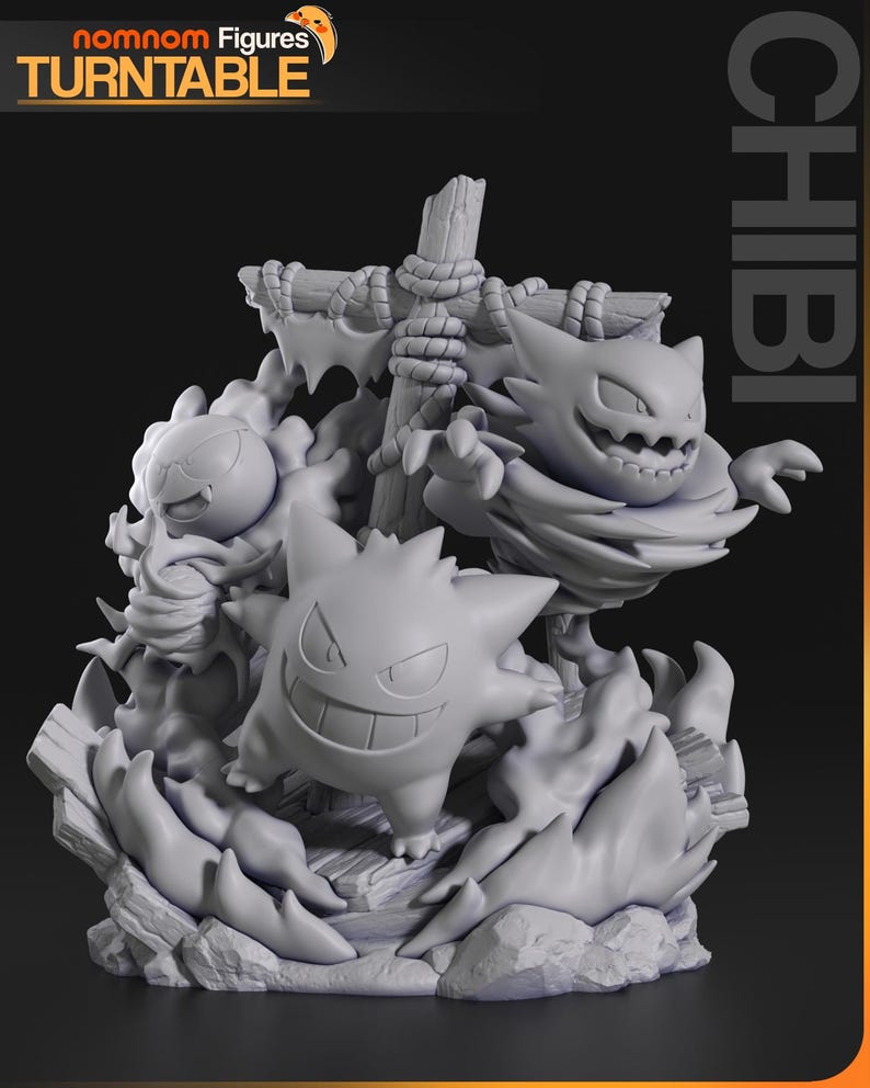Chibi Ghost Trio Diorama: Spooky Resin Model Kit (unpainted) - Etsy