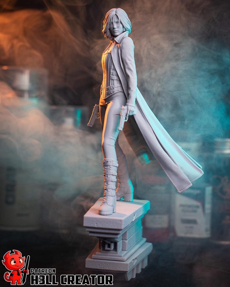 Gothic Vampire Huntress Resin Figure | Unpainted Dark Fantasy Model Kit ...