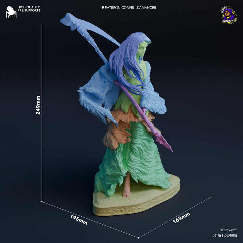 Snowbound Scythe Maiden | Gothic Fantasy Dragon Figure | Resin Model ...