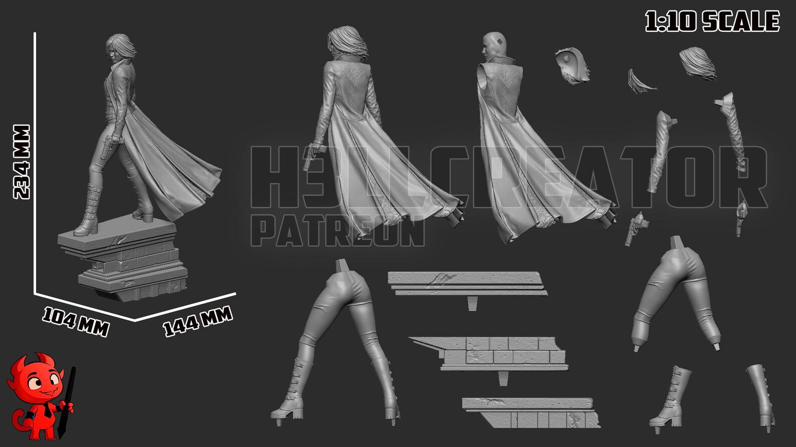Gothic Vampire Huntress Resin Figure | Unpainted Dark Fantasy Model Kit ...