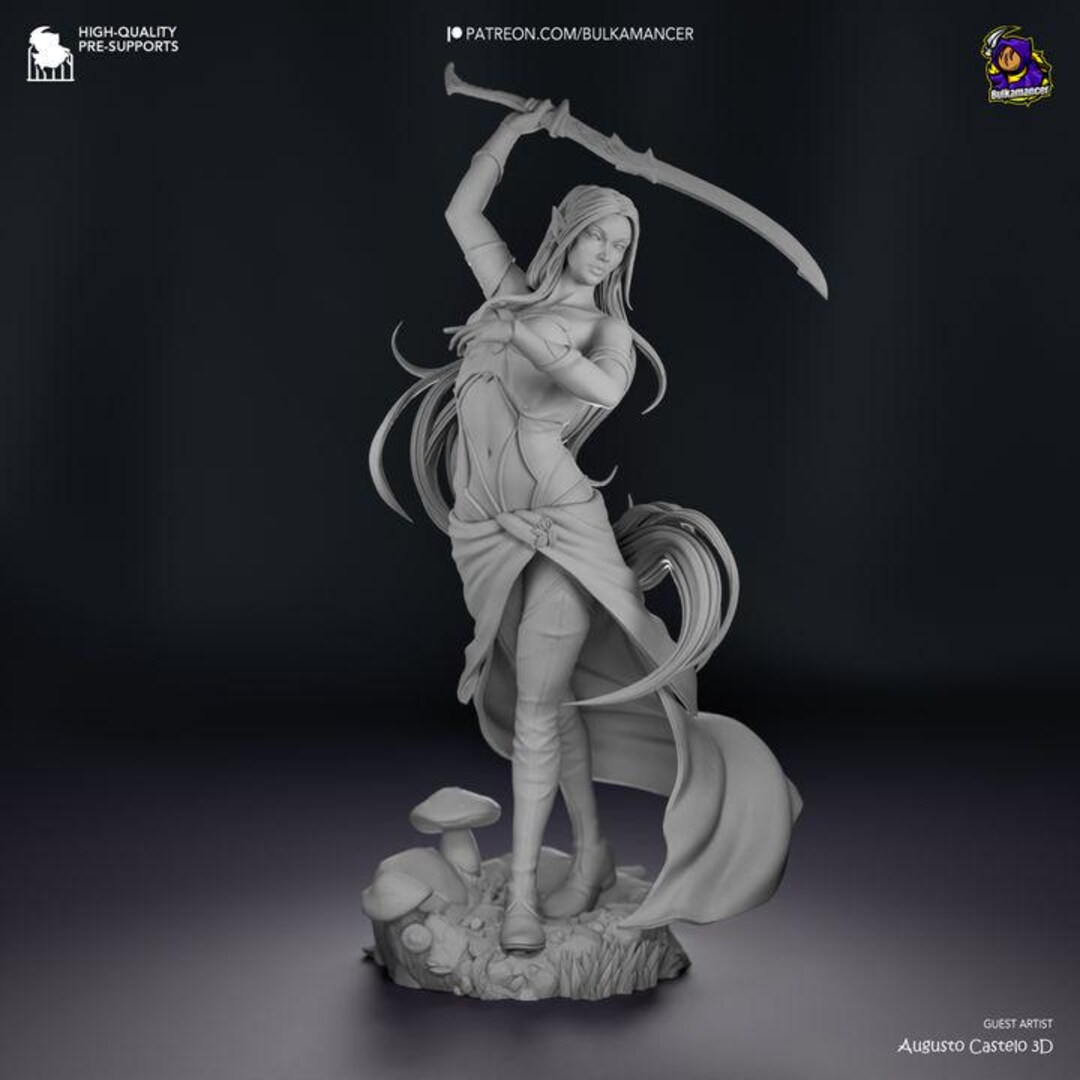 Drow Elf - Blade Dancer – Dungeons & Dragons – Dark Elf Miniature | Unpainted 3D Printed Statue ...
