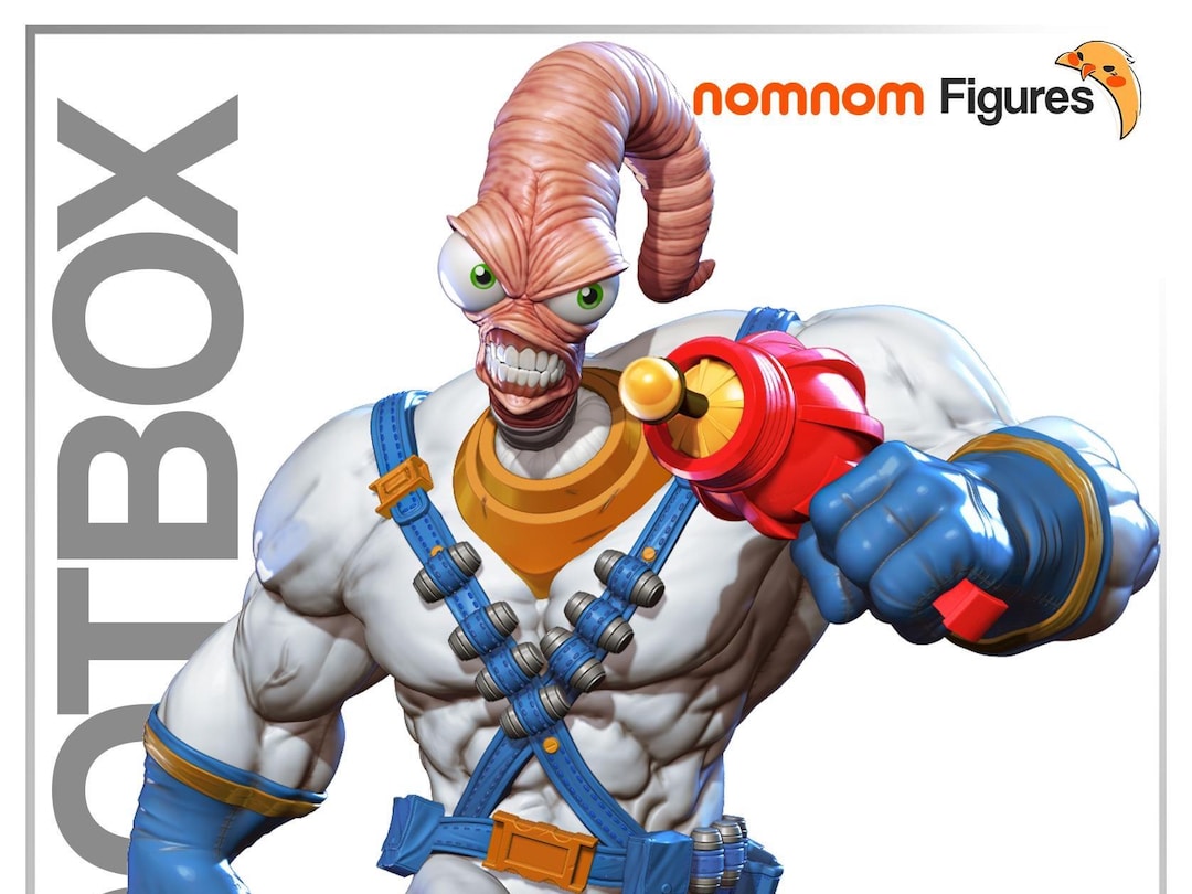 Earthworm Jim | 3D Printed Statue | Retro Video Game Collectible ...