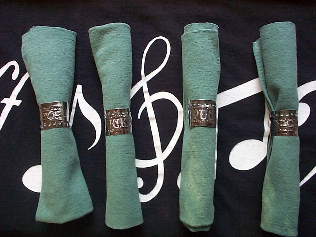 4 Napkin Rings Repurposed - Recycled From Harmonica Plates - Etsy