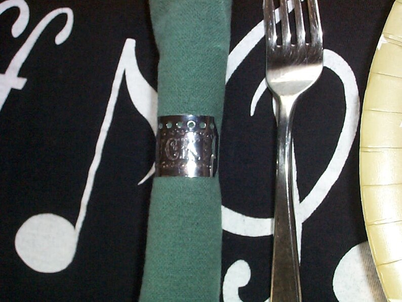 4 Napkin Rings Repurposed - Recycled From Harmonica Plates - Etsy
