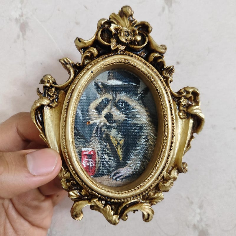 Original Racoon Paintings - Etsy