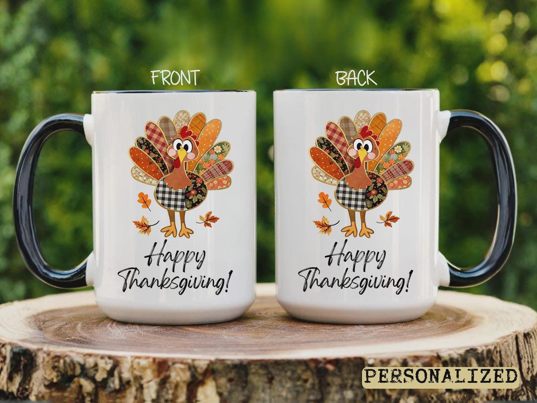 Thanksgiving Turkey Mug Personalized With Custom Name Holiday Coffee ...