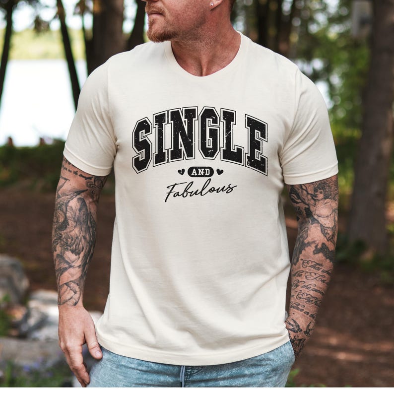 Single and Fabulous T-shirt, Relationship Status Tee, Funny Single Slogan Shirt, Graphic Tee ...