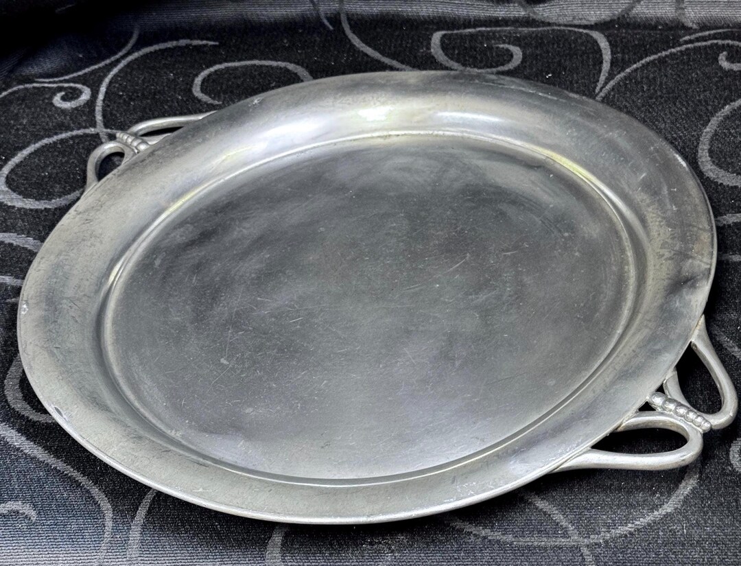 Art Nouveau Antique Round Pewter Tray Noble 187 - Etsy