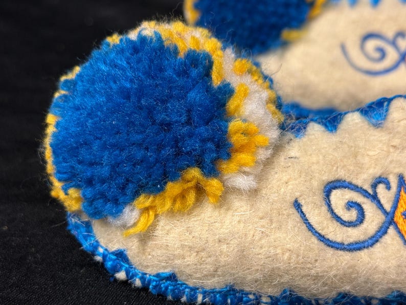 Vintage Childnren’s Traditional Greek Slippers Chuni Pompom Slippers UK ...