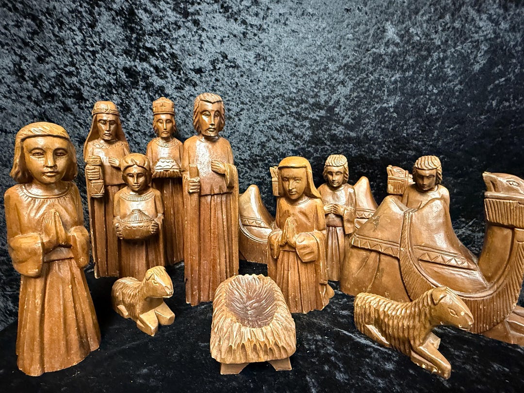 Hand Carved Olive Wood Nativity Scene Pieces - Etsy