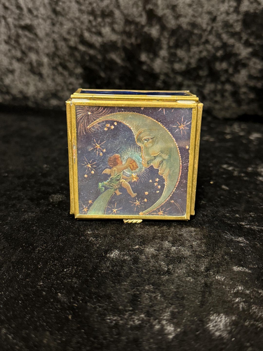 Vintage Handcrafted via Vermont Glass and Brass Trinket Box - Etsy