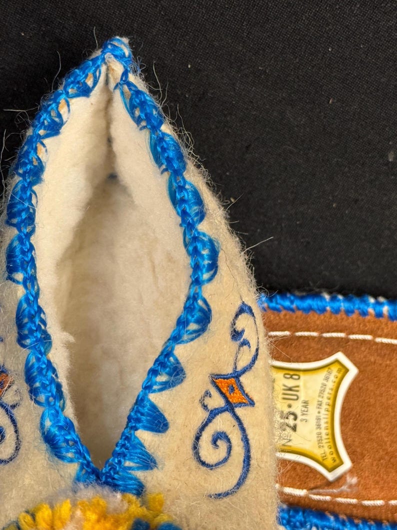 Vintage Childnren’s Traditional Greek Slippers Chuni Pompom Slippers UK ...