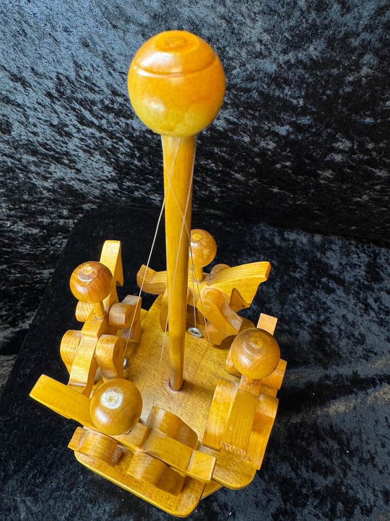 Handmade Wooden Carousel Spinning Toy | Folk Art Merry-go-round ...