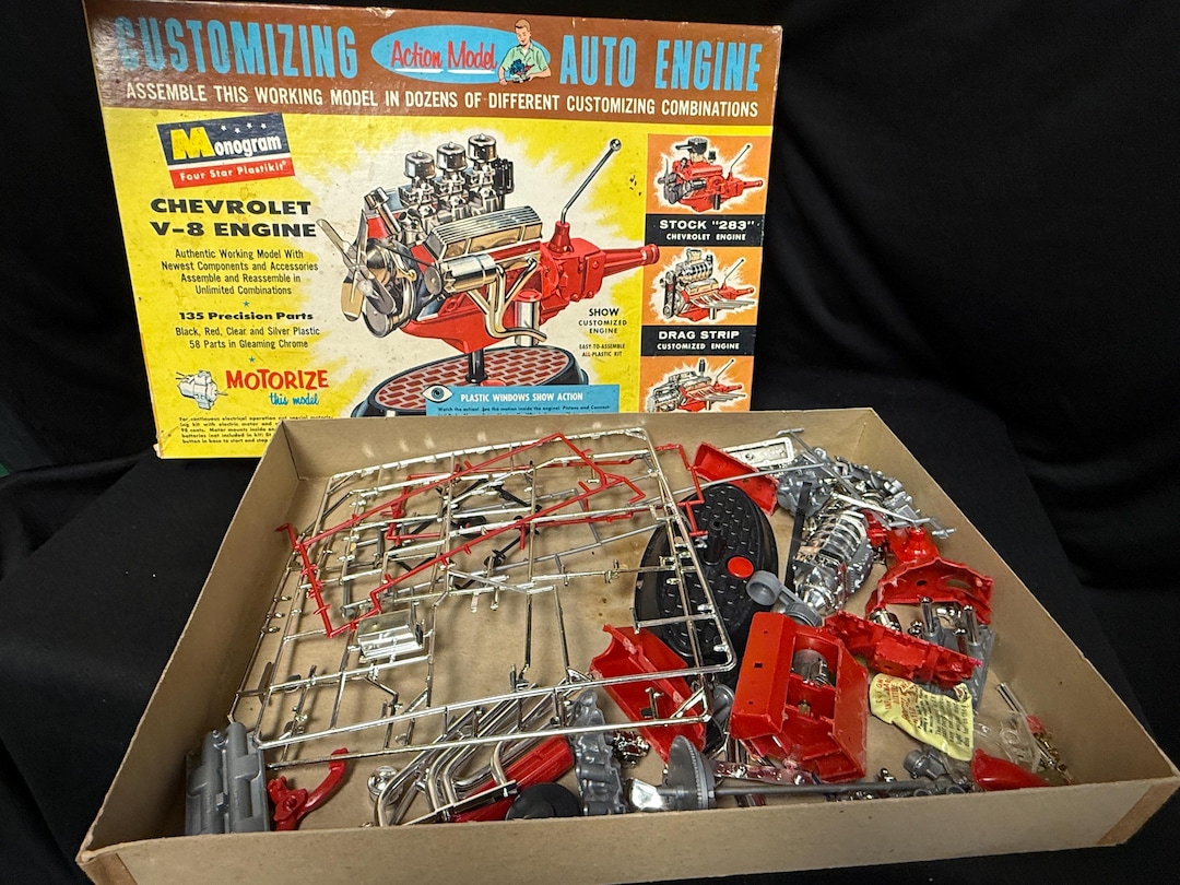 Vintage Monogram "customizing Auto Engine" Chevrolet V-8 Model Kit From ...