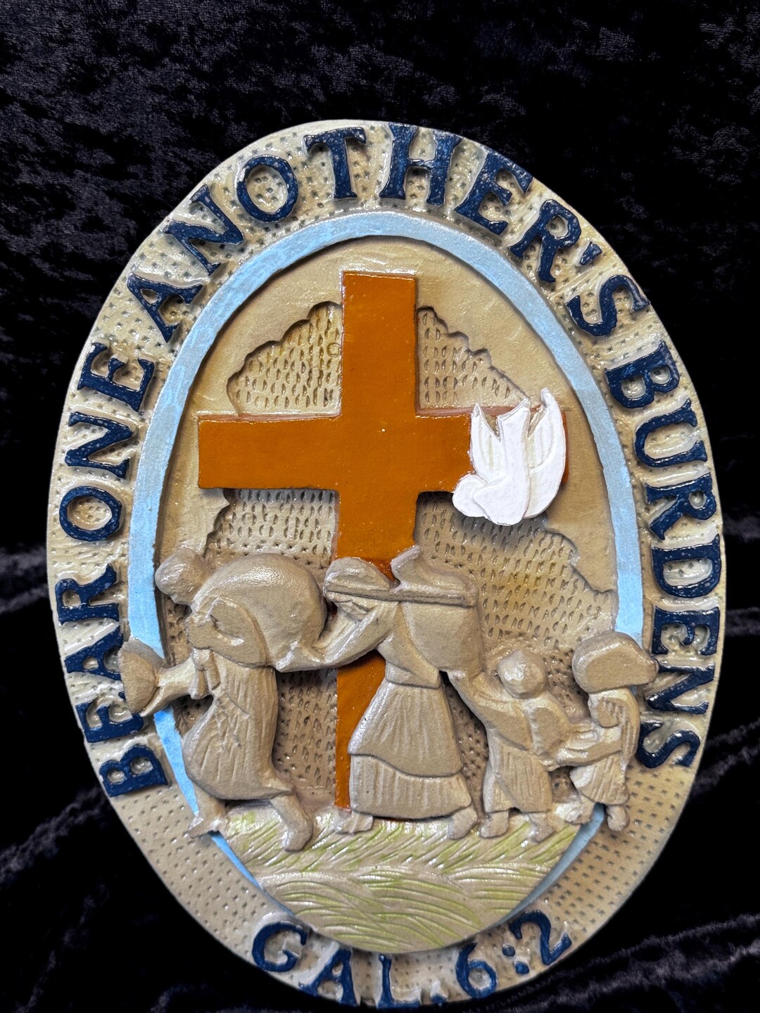 Vintage Christian Wall Plaque “bear One Another’s Burdens” Galatians 6: ...