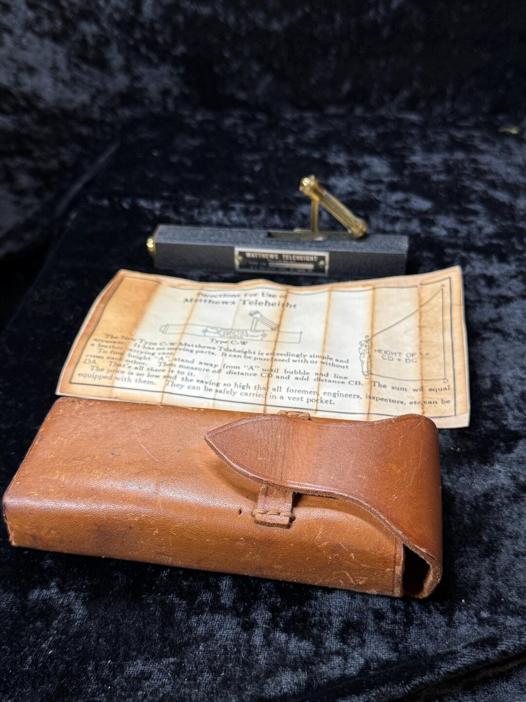 Vintage Matthews Teleheight Type C-W Height Measuring Tool W/ Leather ...