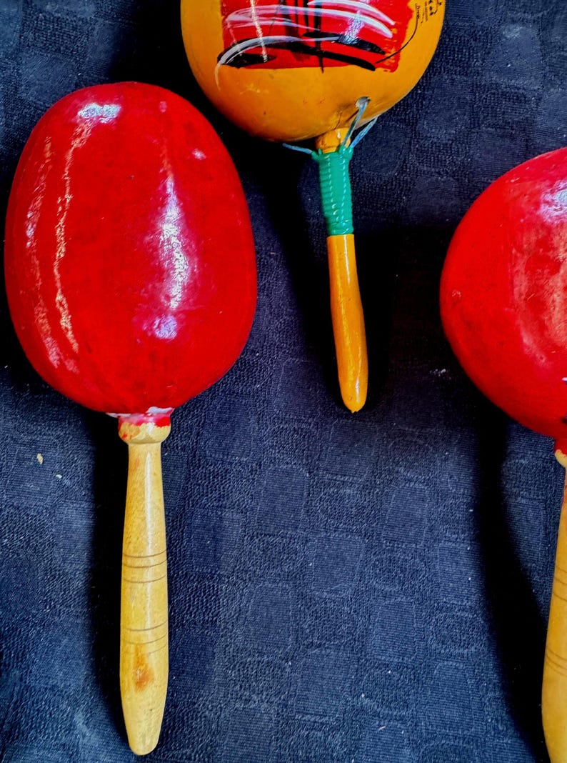 Vintage Mexican Maracas Hand Painted (set of 6) - Etsy