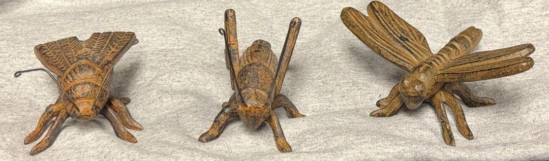 Vintage Cast Iron Insect Sculptures Home or Garden Decor - Etsy