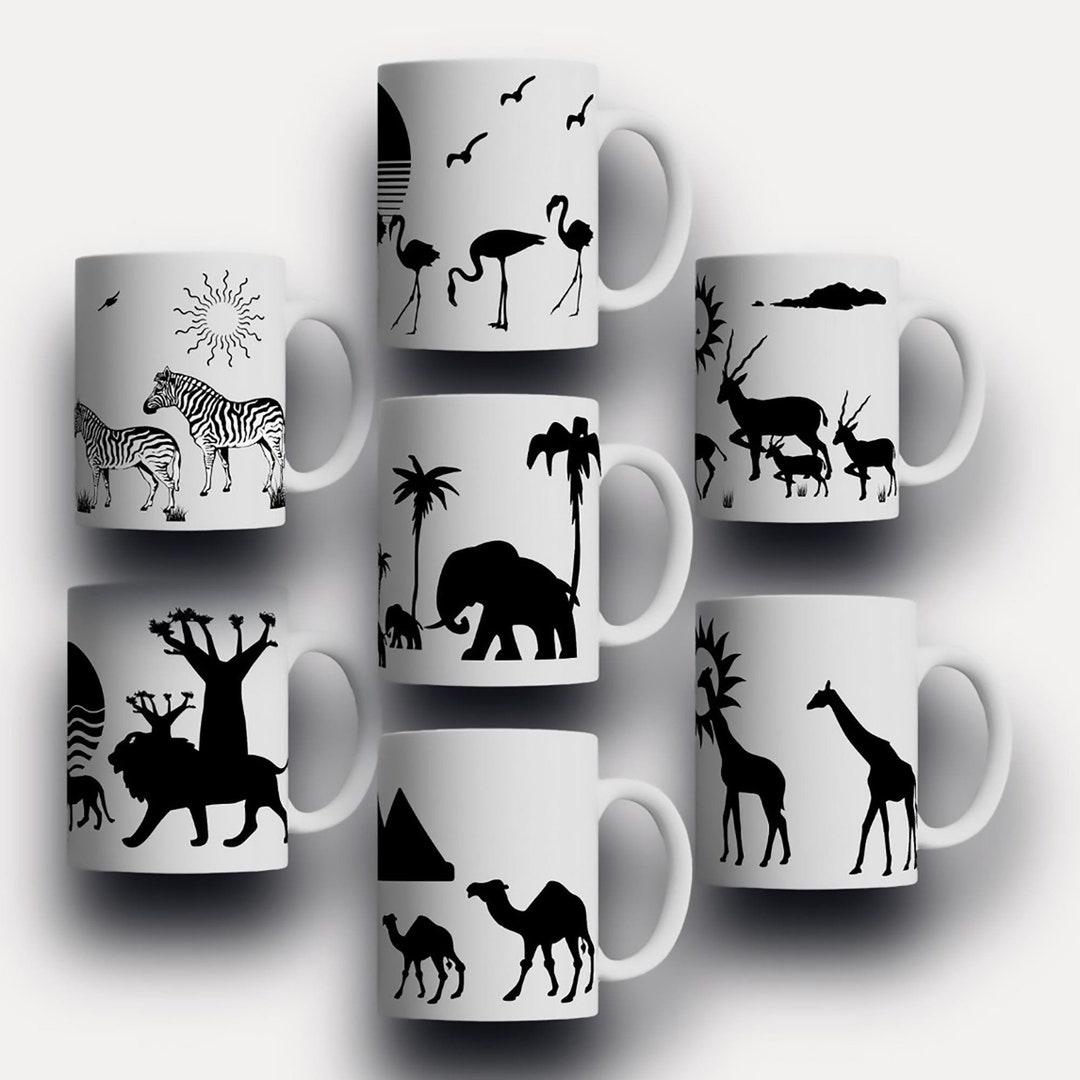 SAFARI Series 7 Cups With Wild Animals. Put Together Your Own Set. - Etsy