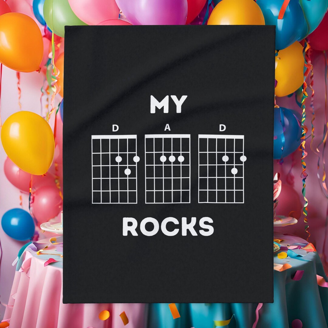 My Dad Rocks Blanket, D.A.D Chords. Clever Gift for Guitarist Dad ...