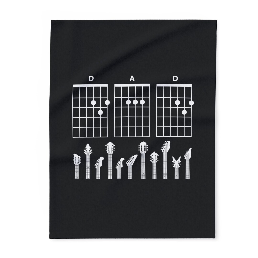 Guitar Blanket for Dad, D.A.D Chords. Clever Gift for Guitarist Dad ...